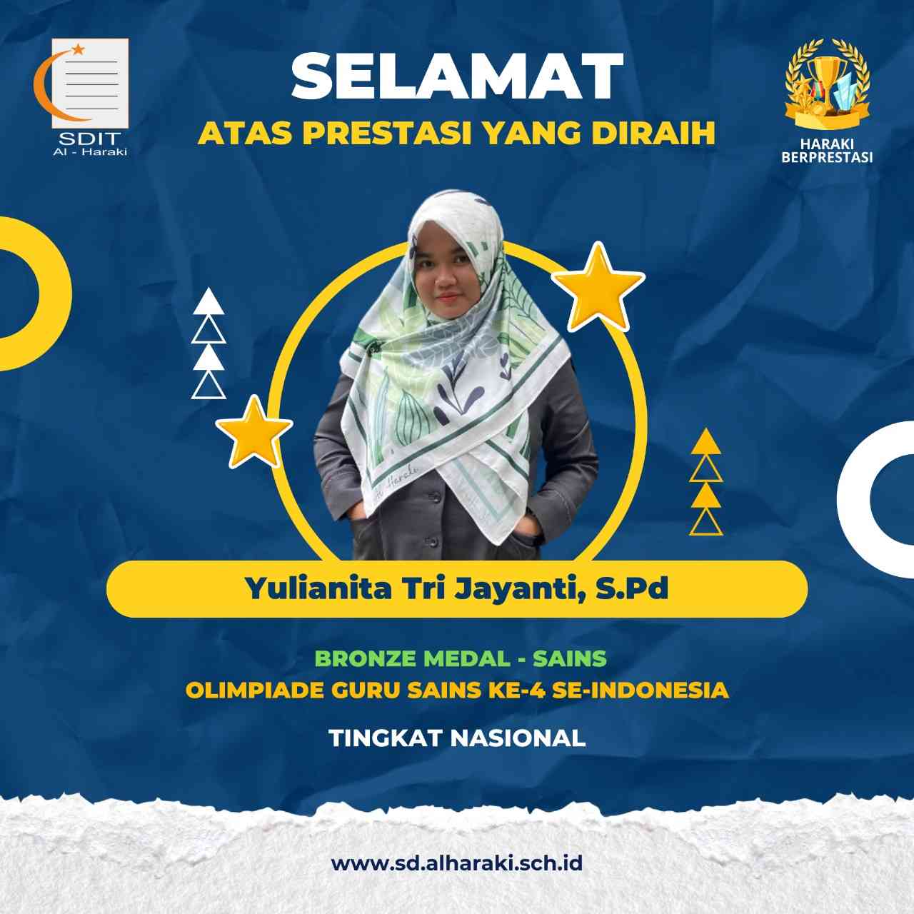 Ibu Yulianita Tri Jayanti, S.Pd Raih Medali Perunggu dalam Babak Final Olimpiade Guru Sains Ke-4 ...