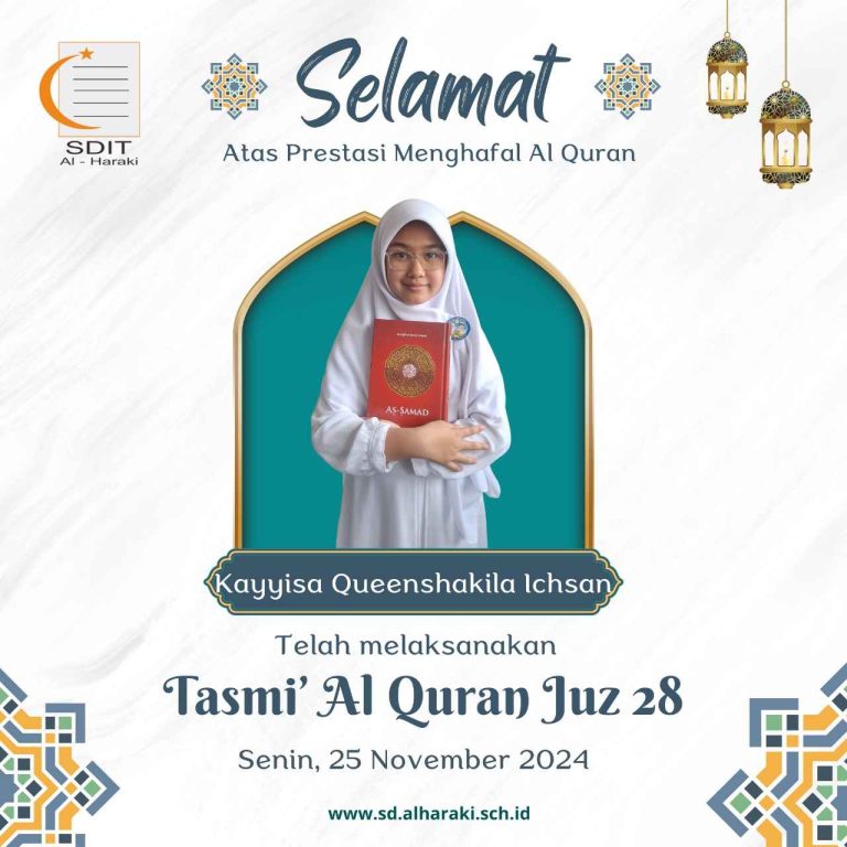 Selamat kami ucapkan kepada Kayyisa Queenshakila Ichsan siswi kelas 5 Jabal Tsur yang telah ...